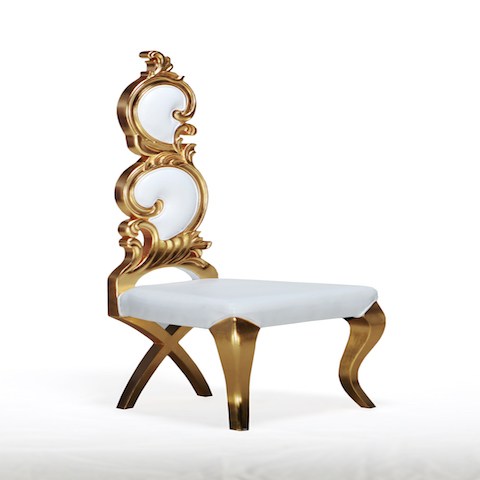 White/Gold Dining Chair